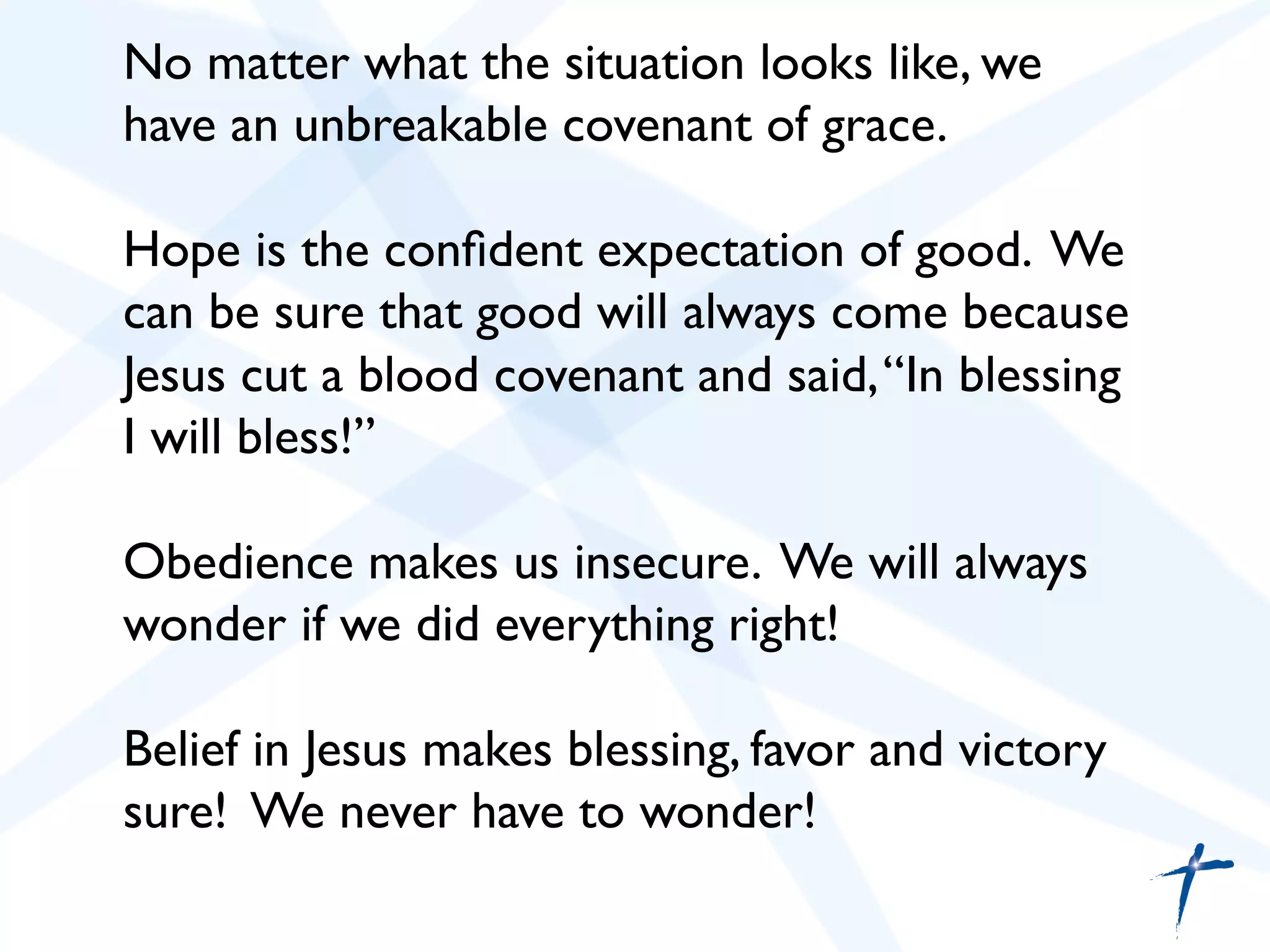 The Blood Covenant - God's Unbreakable Covenant of Grace Pt 3 | PPT