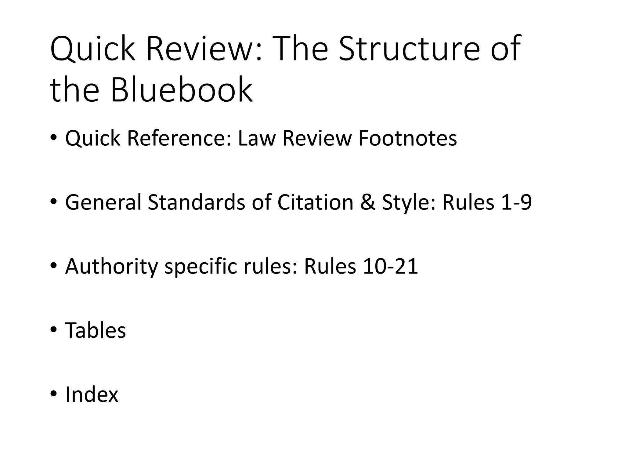 Bluebook Bootcamp for Law Review | PPTX