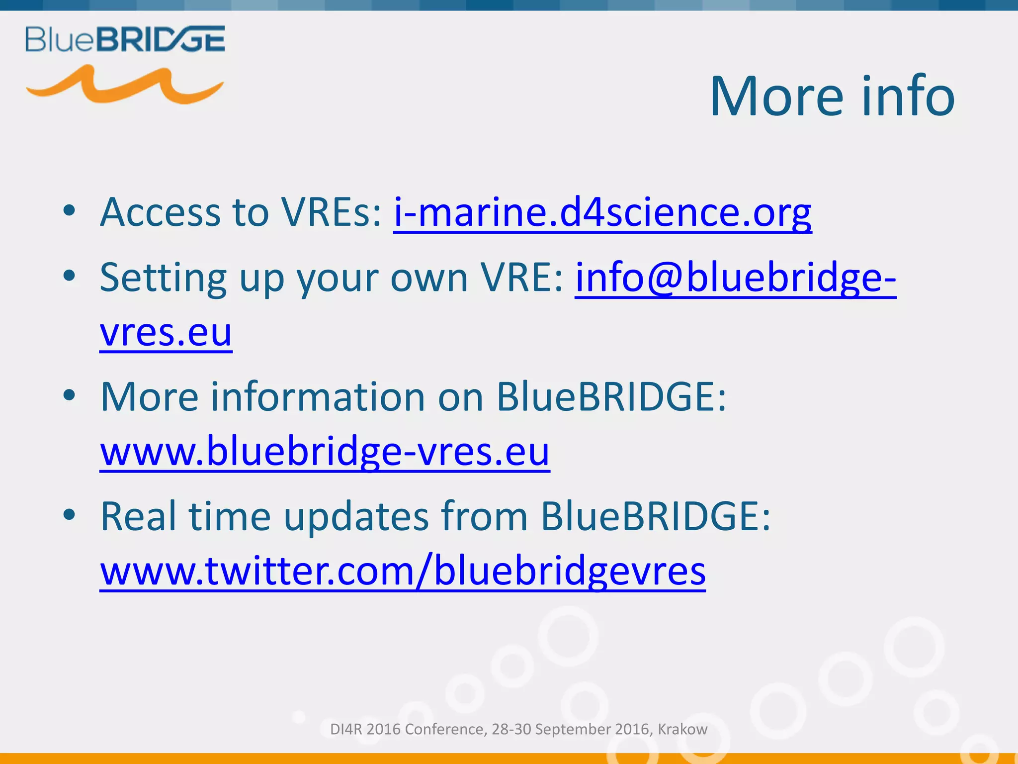 The BlueBRIDGE multidisciplinary & multi-sector approach: challenges ...