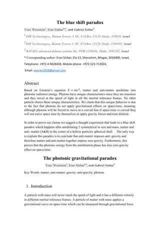The blue shift paradox | PDF