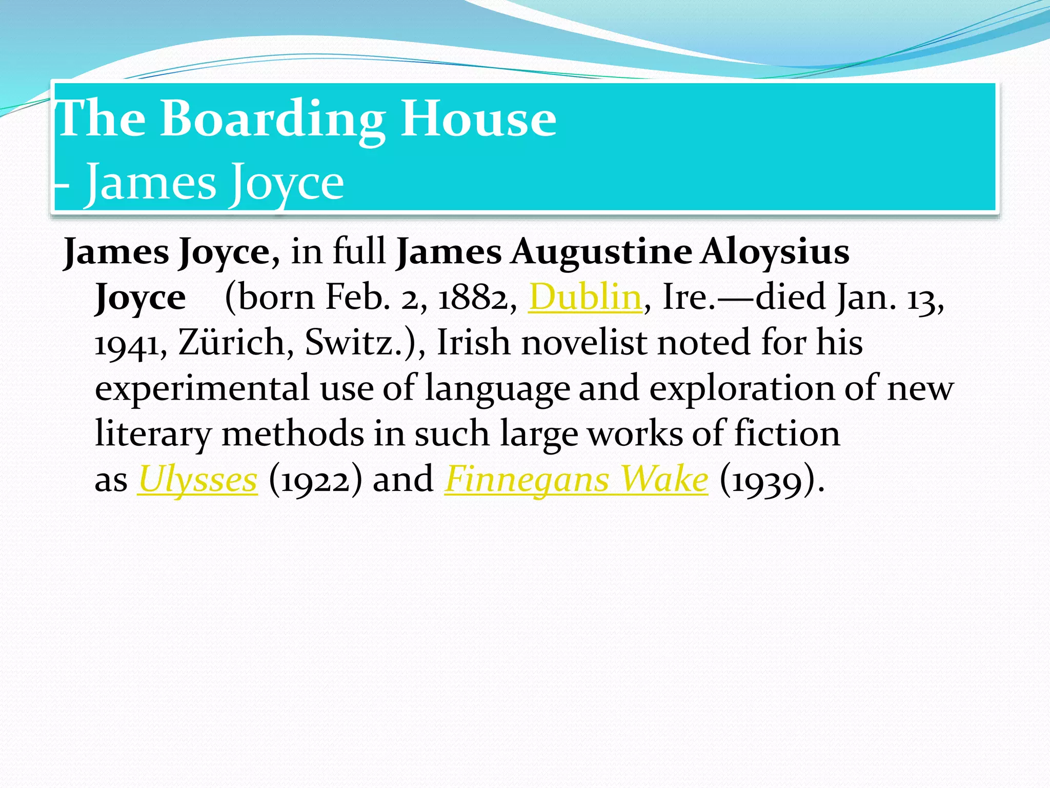The boarding house | PPT