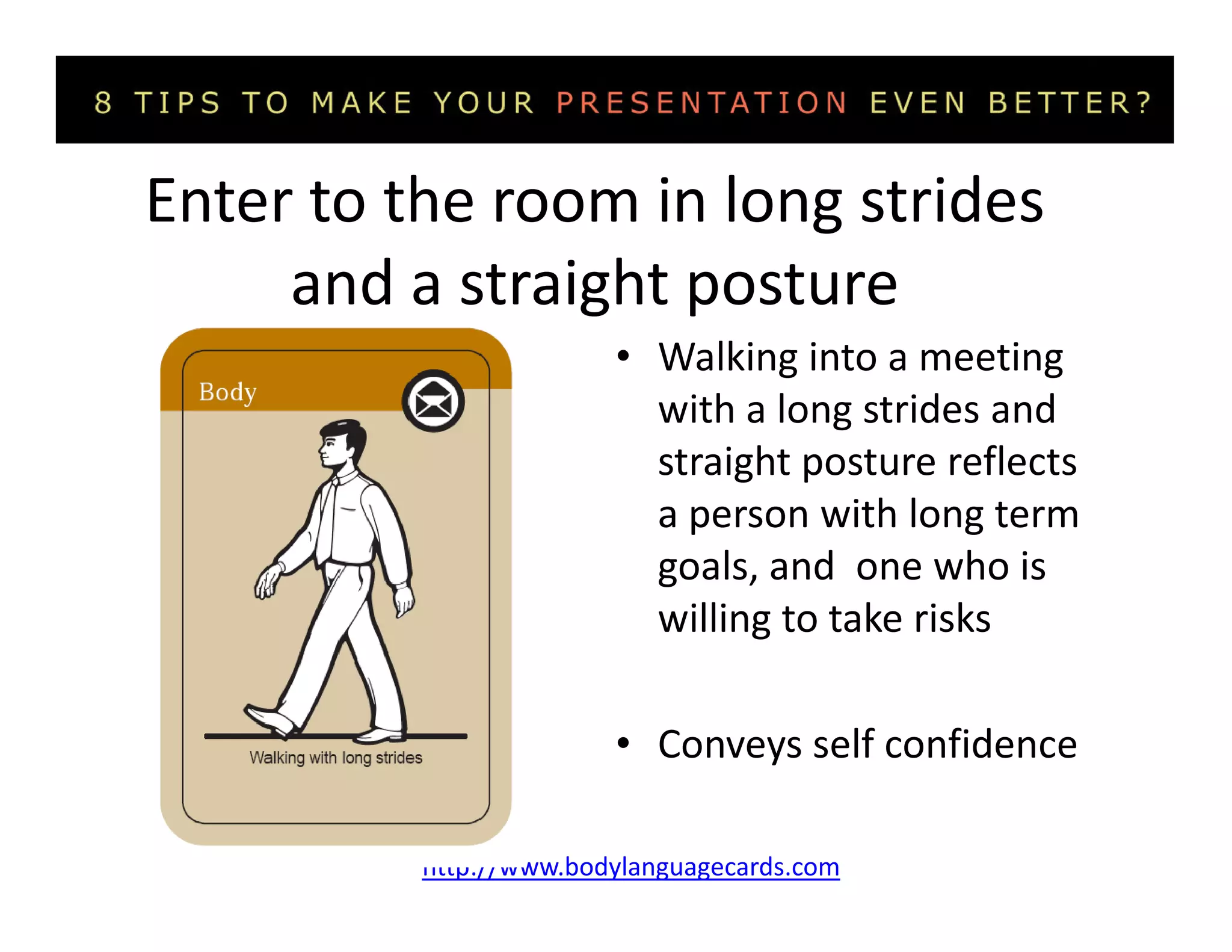 The body language cards for a successful presentation | PDF