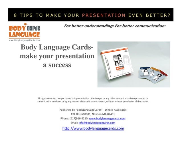 The body language cards for a successful presentation | PPT