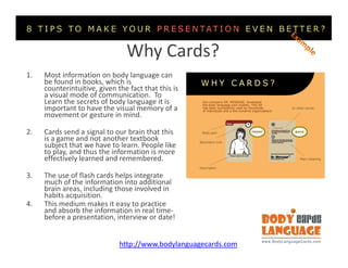 The body language cards for a successful presentation | PPT