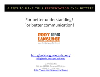 The body language cards for a successful presentation | PPT