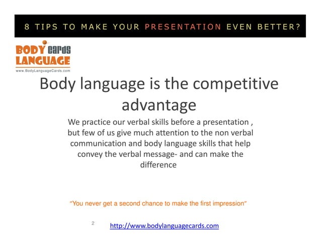 The Body Language Cards For A Successful Presentation | PPT