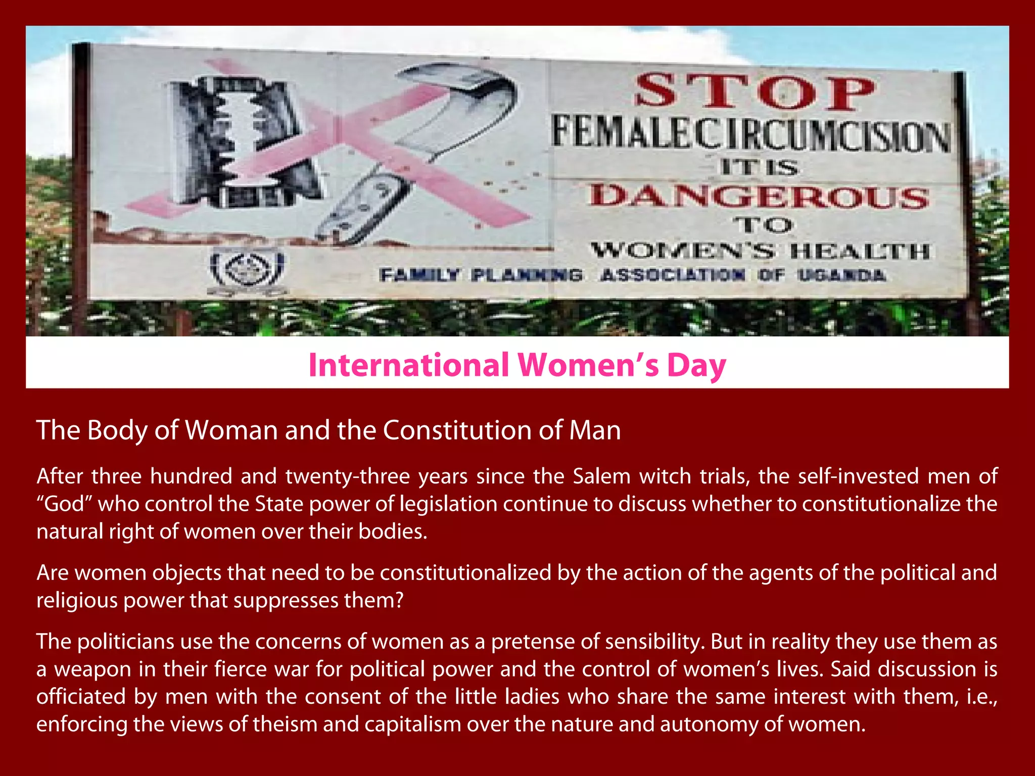 The Body of Woman and the Constitution of Man | PPT