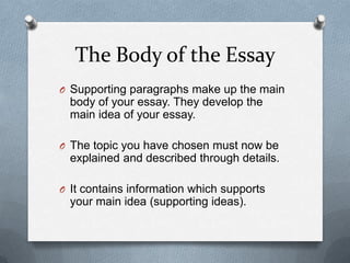 The body paragraphs | PPT