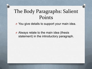 The body paragraphs | PPT