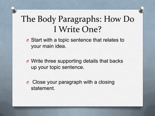 The body paragraphs | PPT