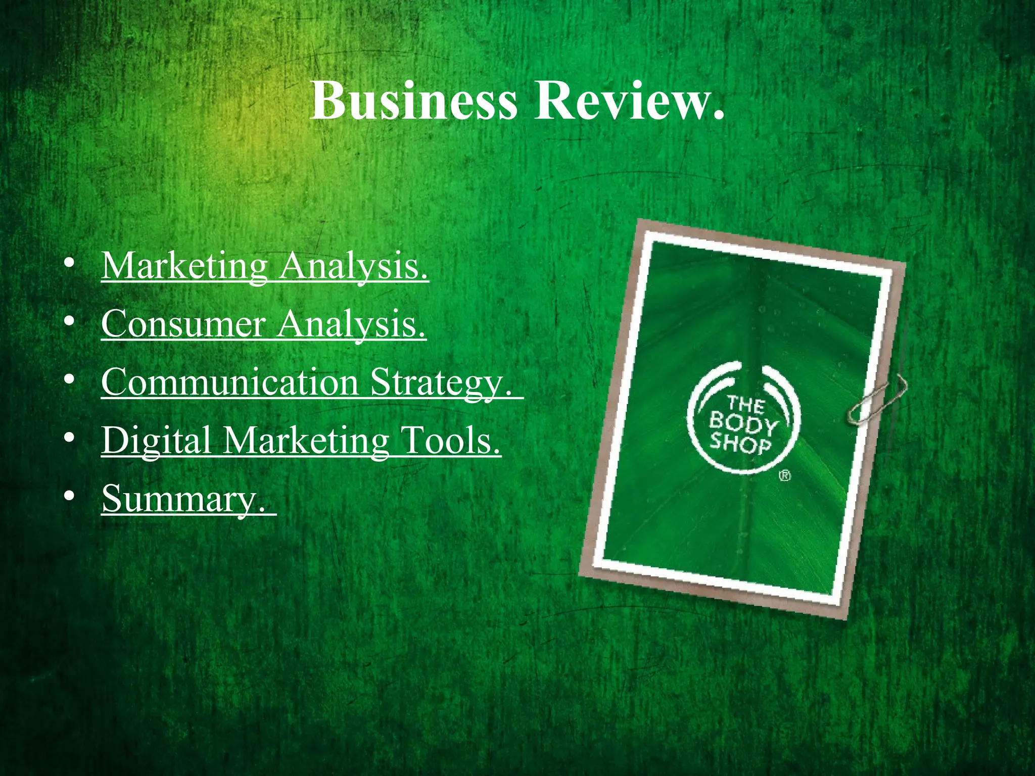 The Body Shop Digital Marketing Campaign | PPT