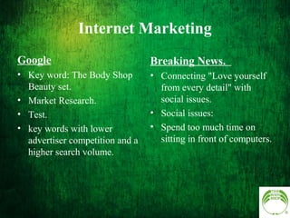 The Body Shop Digital Marketing Campaign | PPT