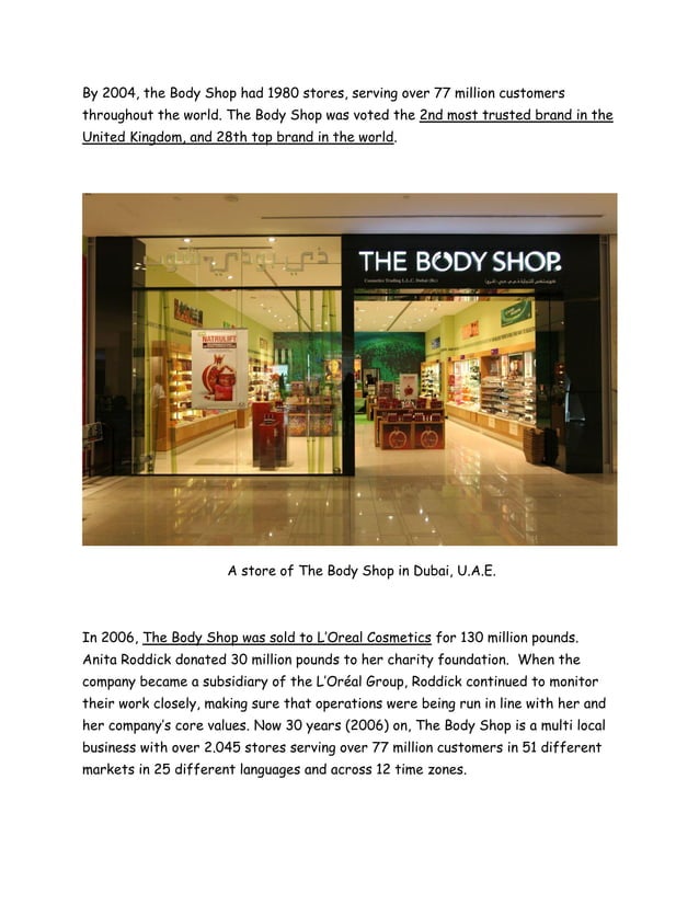 The Body Shop - Case Study | PDF | Business | Business and Finance