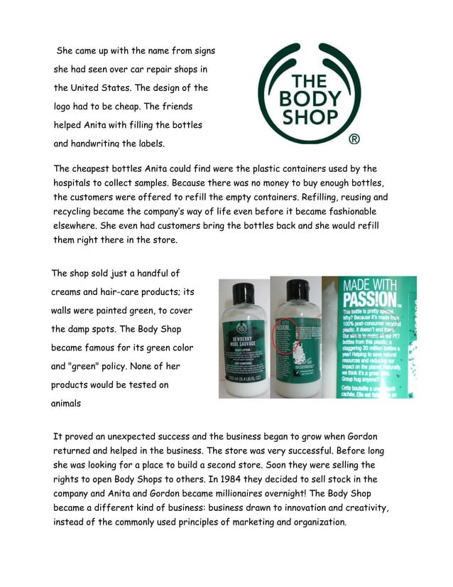 The Body Shop - Case Study | PDF | Business | Business and Finance
