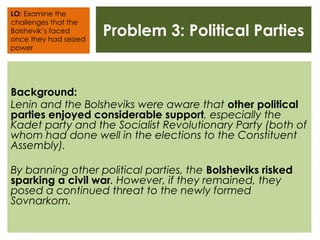 The Bolshevik Consolidation of Power | PPT