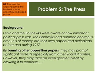 The Bolshevik Consolidation of Power | PPT