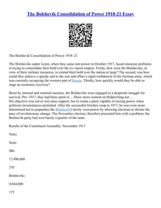 The Bolshevik Tactics That Allowed The October Revolution | PDF