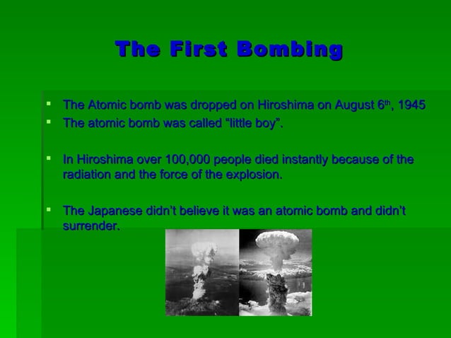 The bombings of hiroshima and nagasaki | PPT