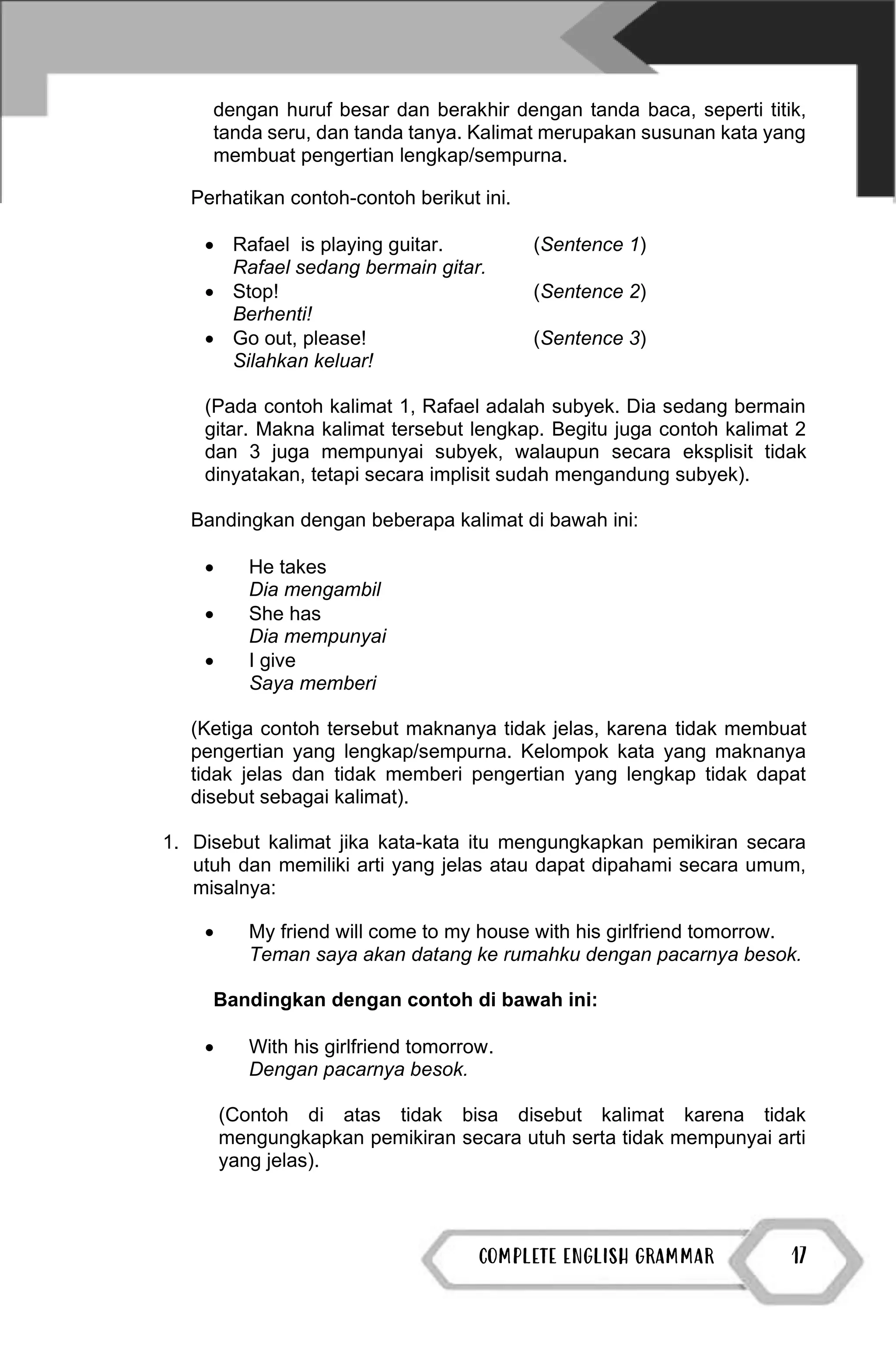 The Book Of Complete English Grammar Tata Bahasa Inggris Lengkap Pdf