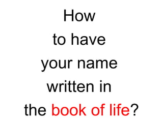 The book of Life | PPT