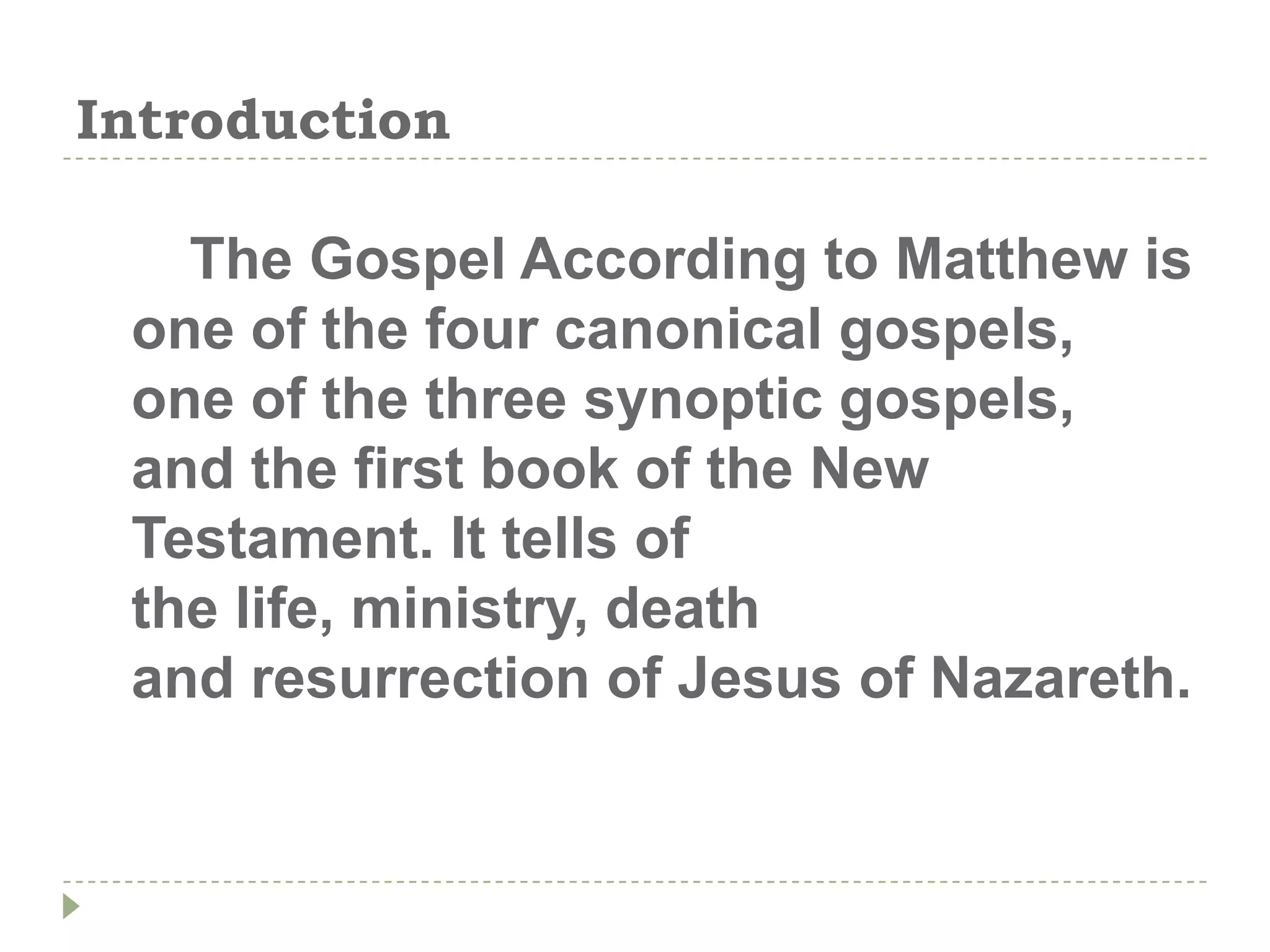 The book of matthew | PPTX