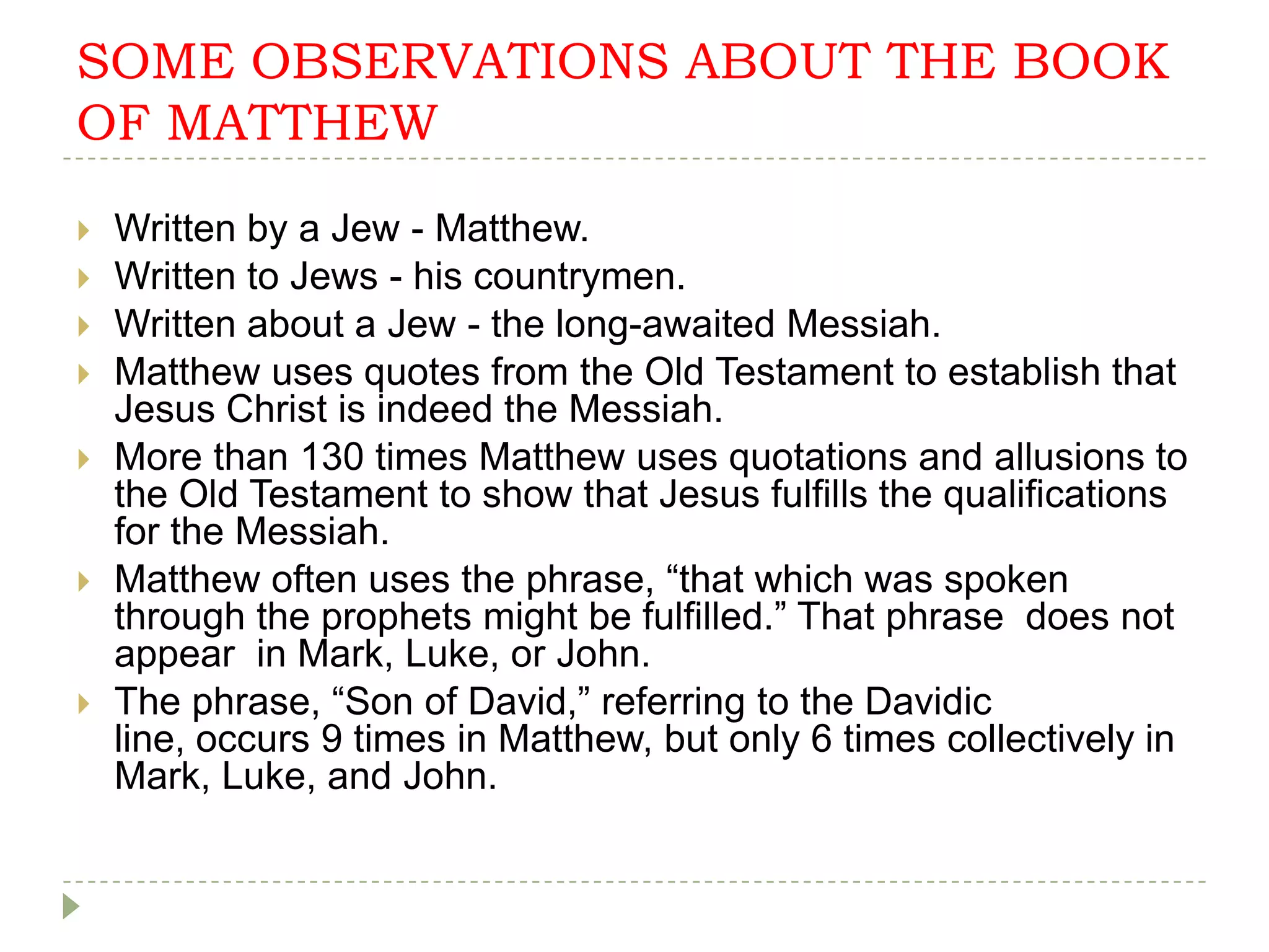 The book of matthew | PPTX