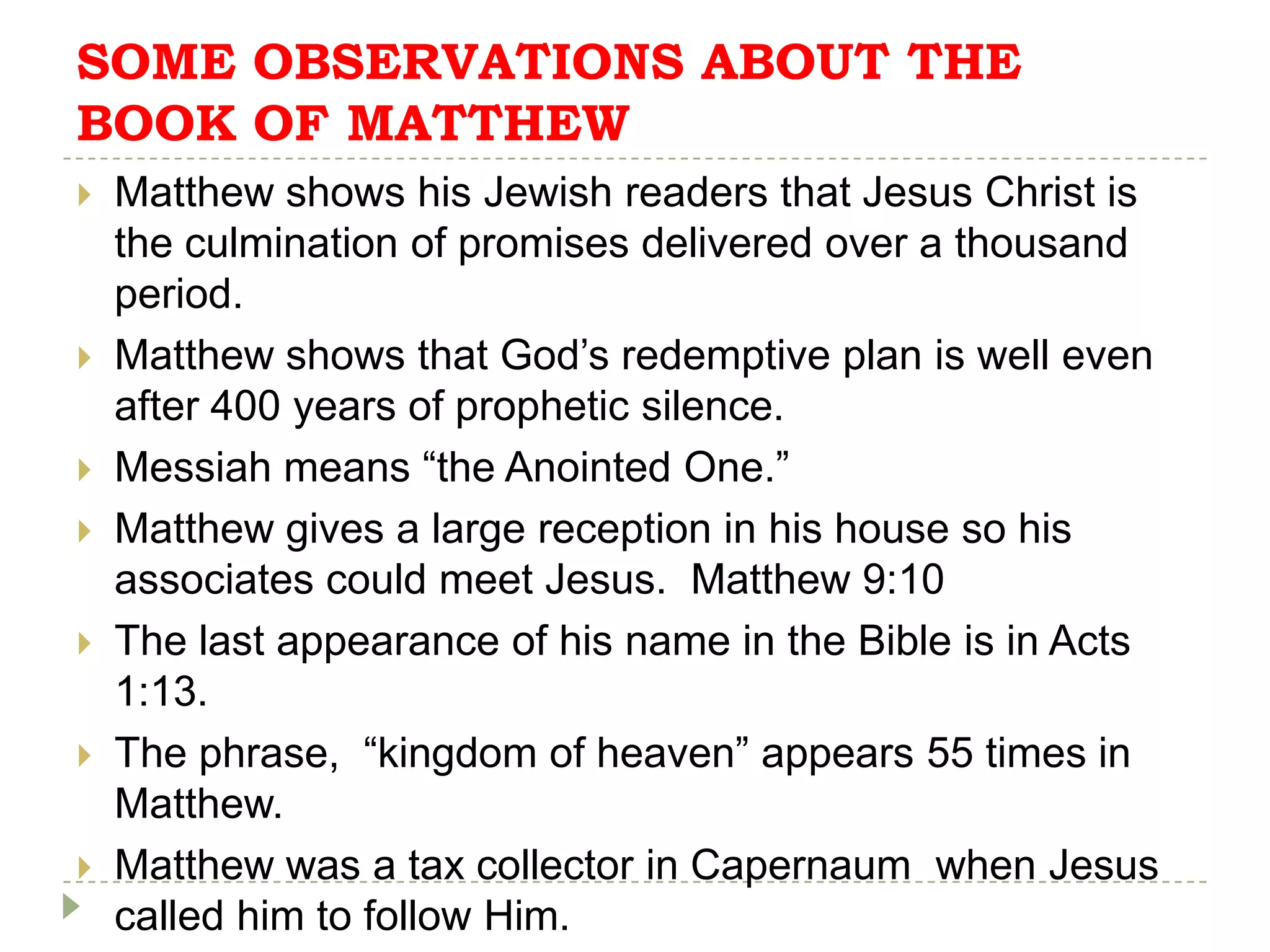 The book of matthew | PPTX