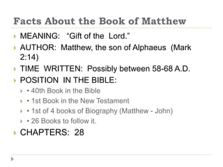 The book of matthew | PPTX