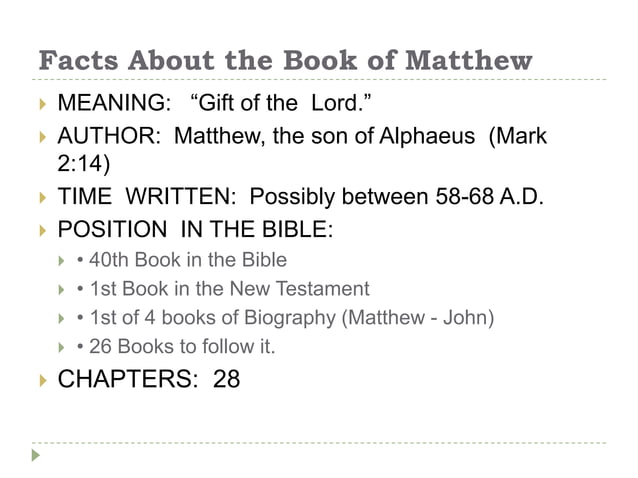 The book of matthew | PPTX