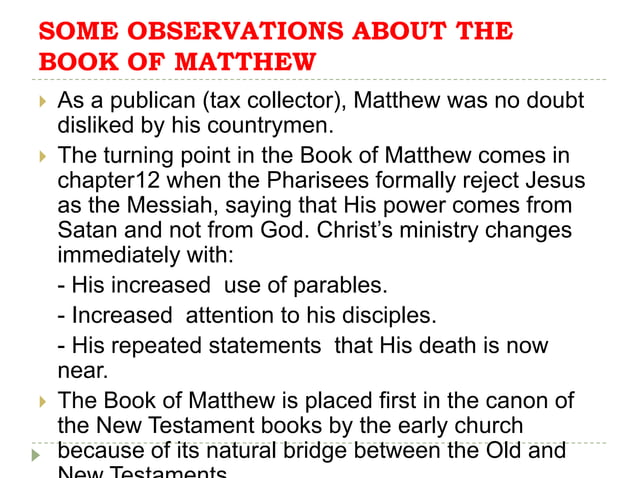 The book of matthew | PPTX