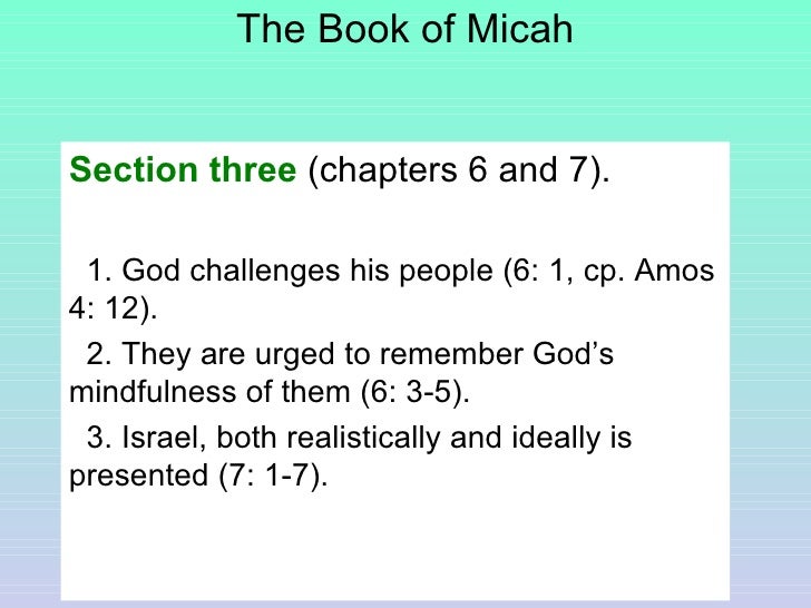 The Book Of Micah Chapter 7 / Micah 7 8 20 Swbc South West Baptist ...