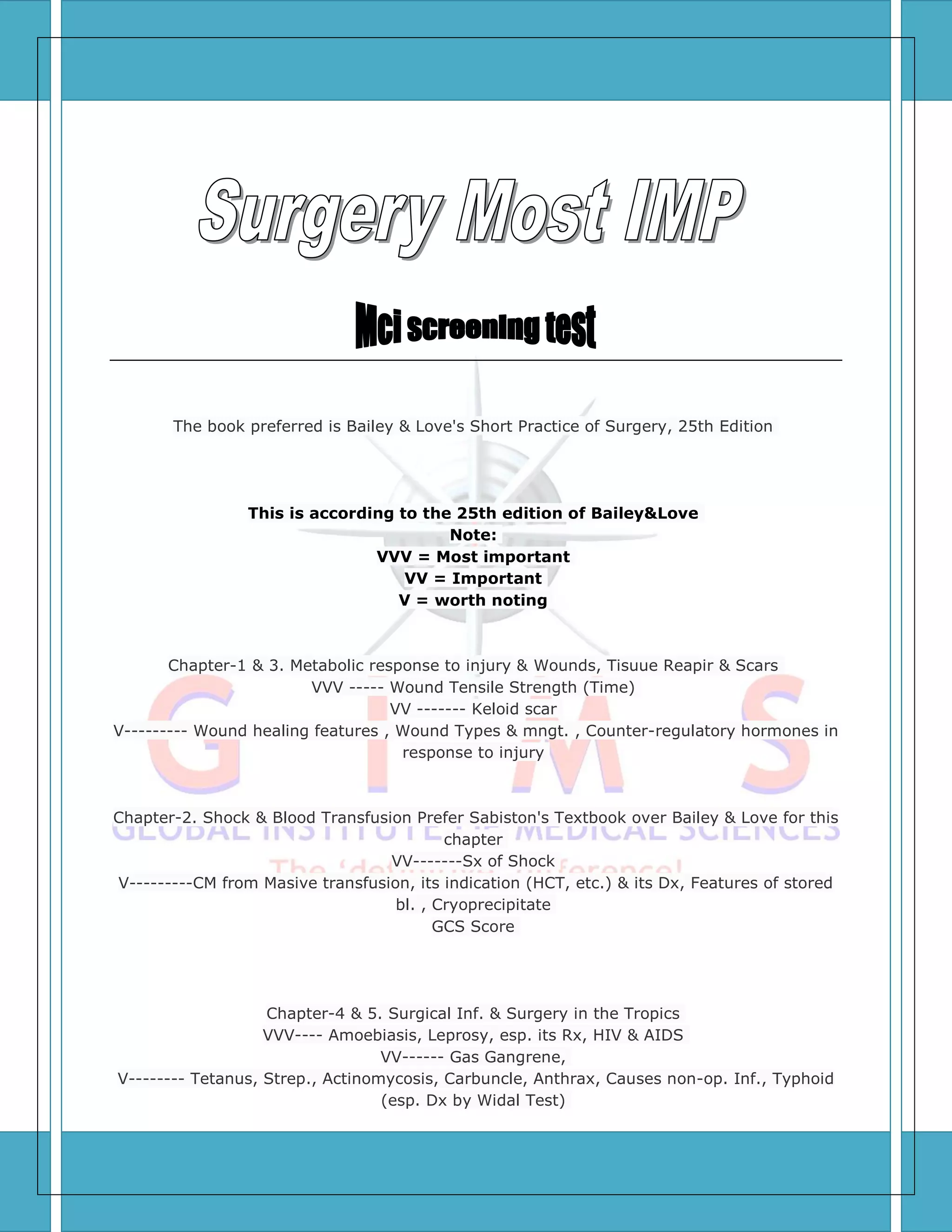 High Yield points surgery - mci screening test | PDF