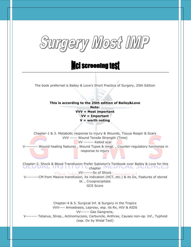 High Yield points surgery - mci screening test | PDF
