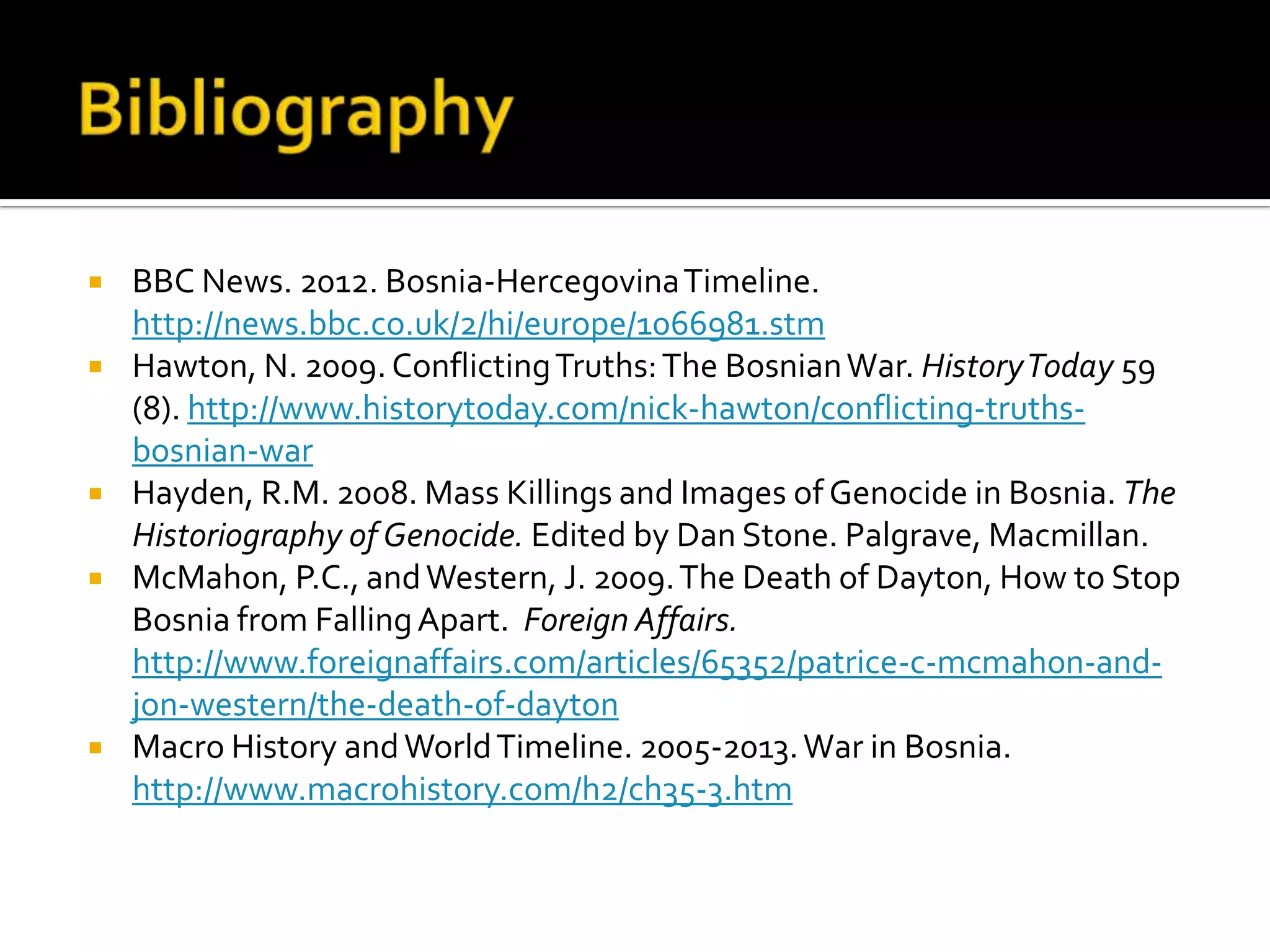 The bosnian war | PPTX