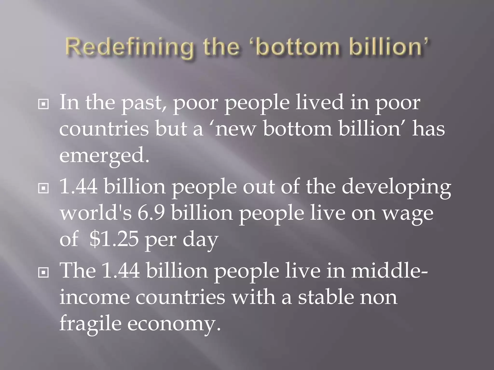 The bottom billion presentation by Sean Derrick | PPTX