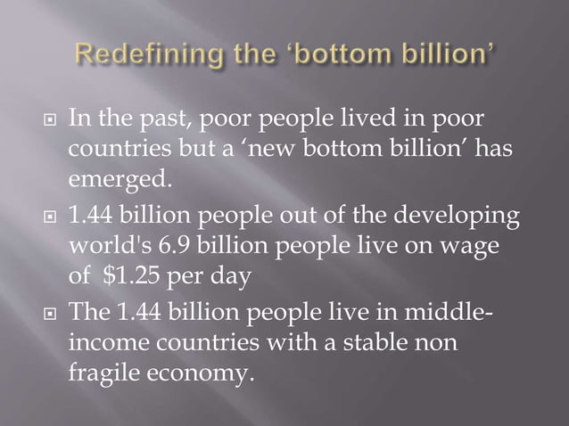 The bottom billion presentation by Sean Derrick | PPT