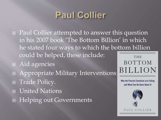 The bottom billion presentation by Sean Derrick | PPT