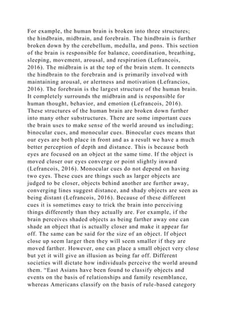 The Brain and Sensation and Perception Seeing Is BelievingTo pre.docx ...