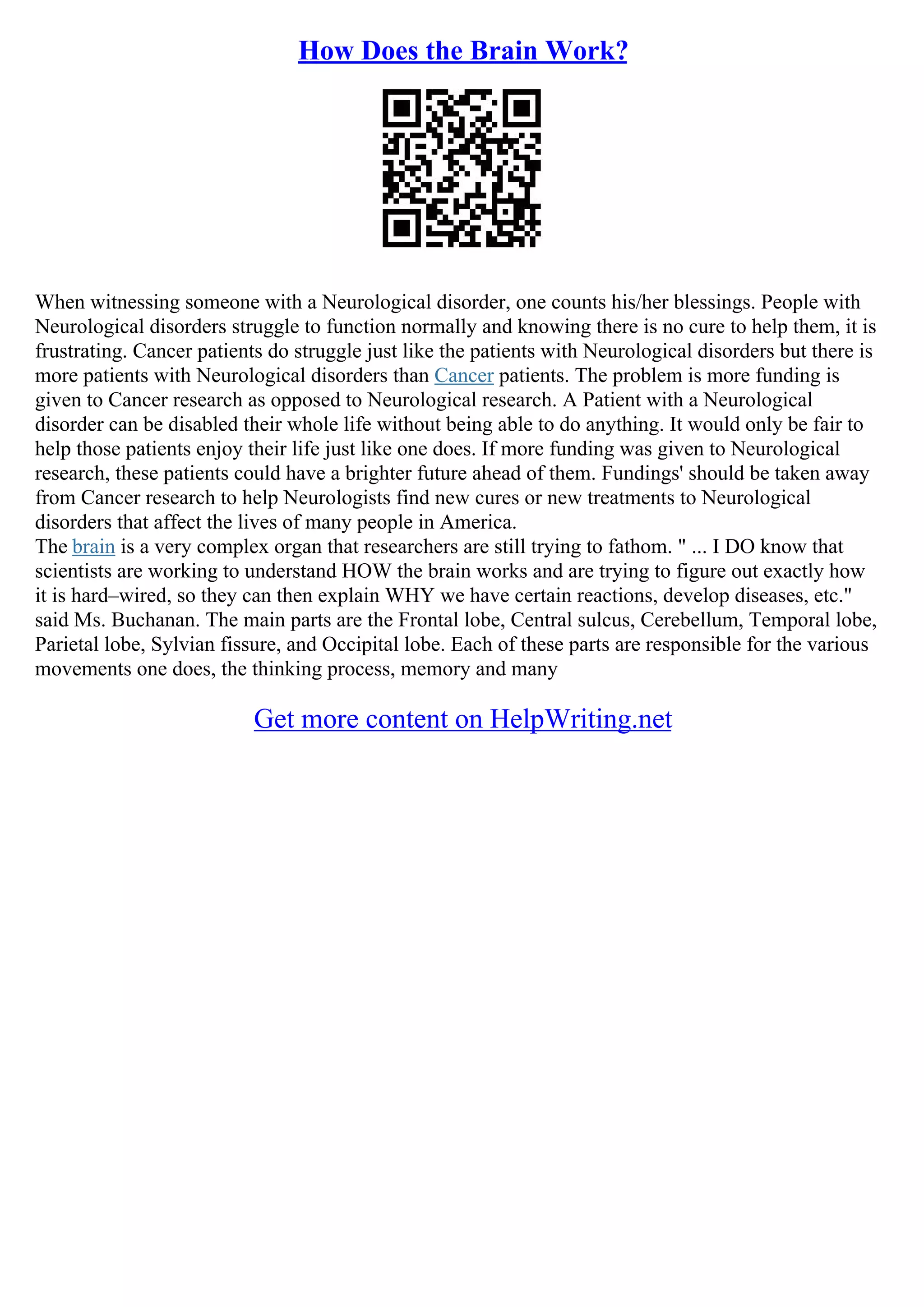 The Brain Essay | PDF