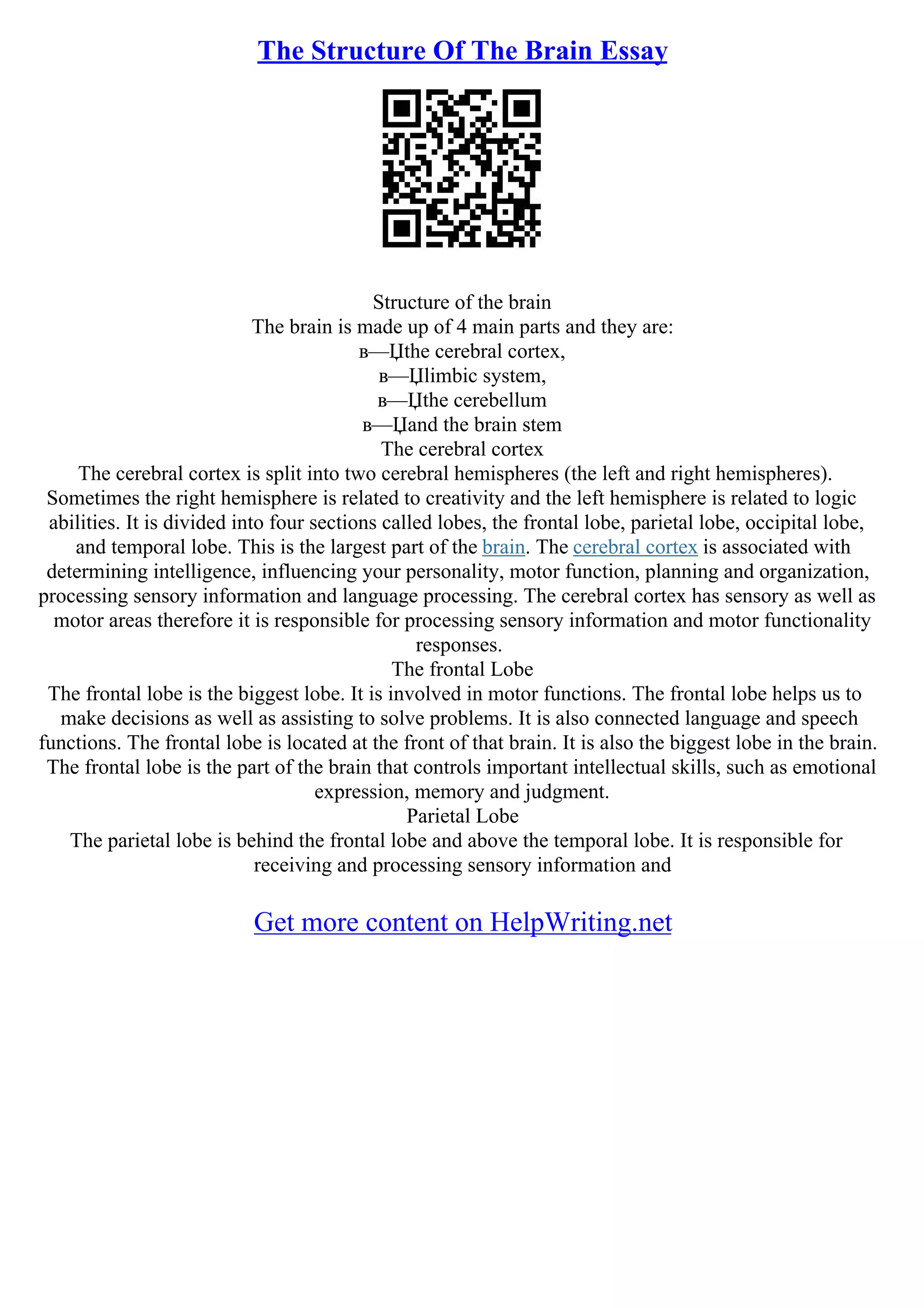 The Brain Essay | PDF