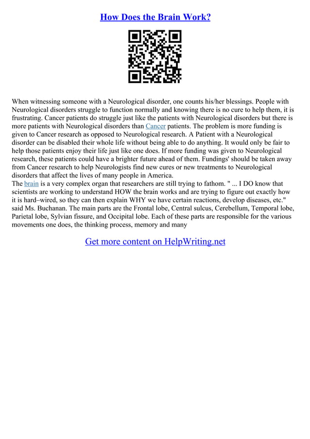 The Brain Essay | PDF