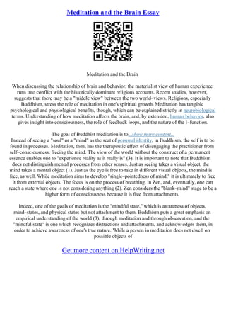 The Brain Essay | PDF