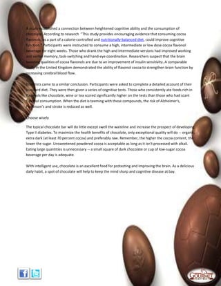 The brain on chocolate | DOCX | Healthy Cooking and Eating | Food & Drink