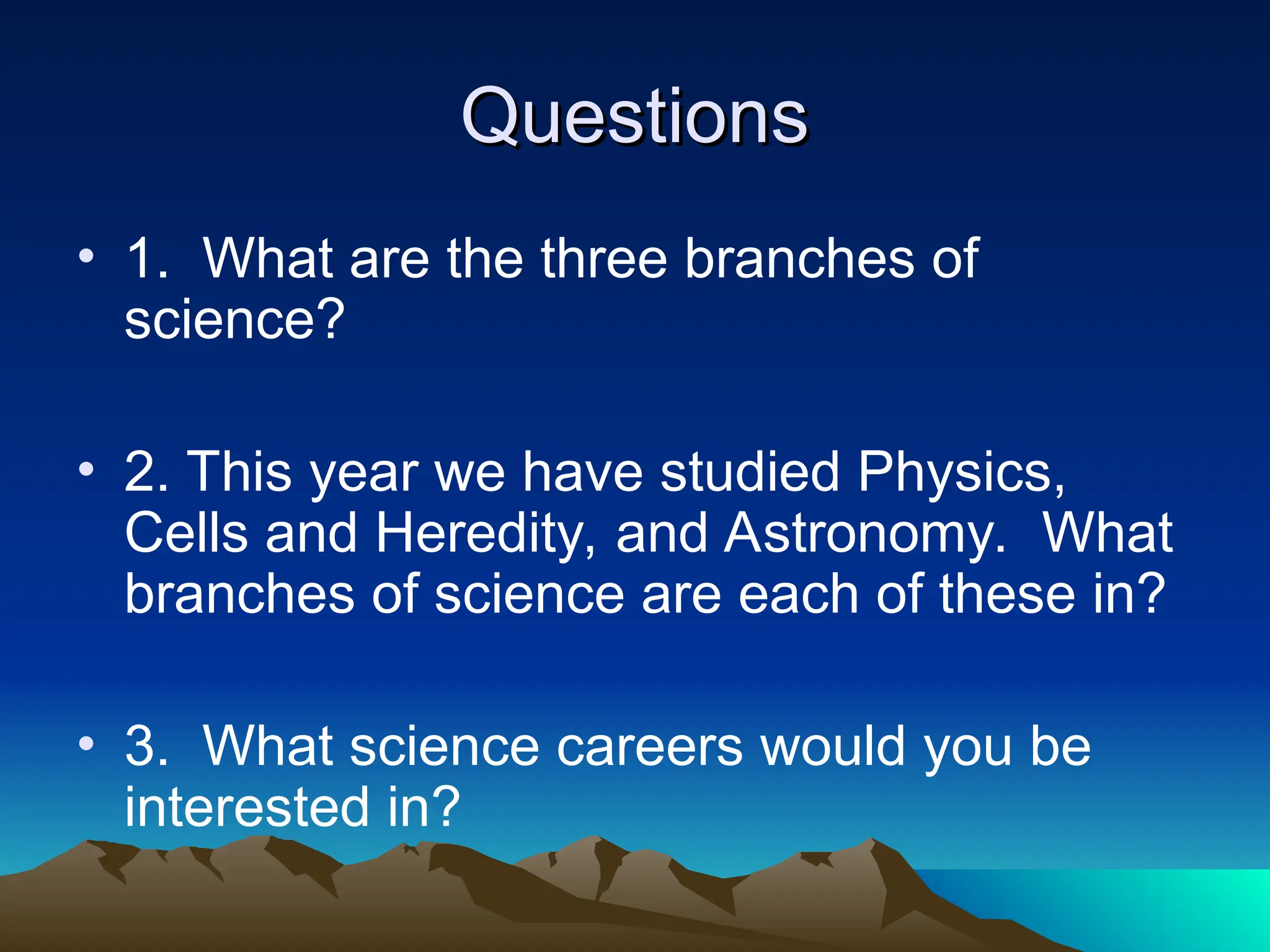 The Different Branches of Science -Grade 8 | PPT