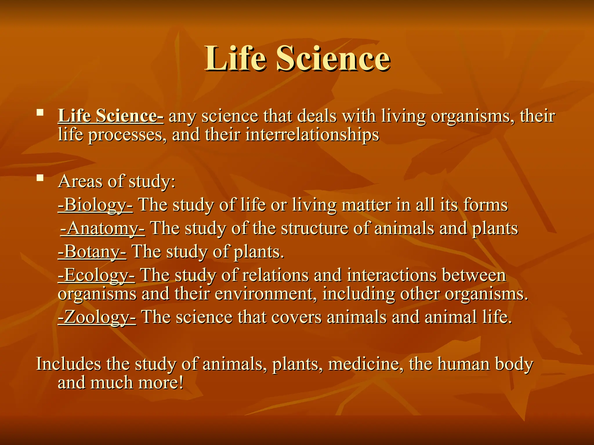 The Different Branches of Science -Grade 8 | PPT