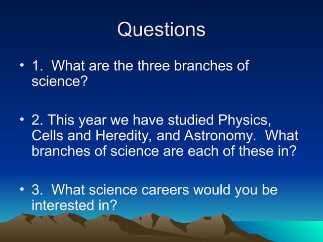 The Different Branches of Science -Grade 8 | PPT | Postgraduate ...
