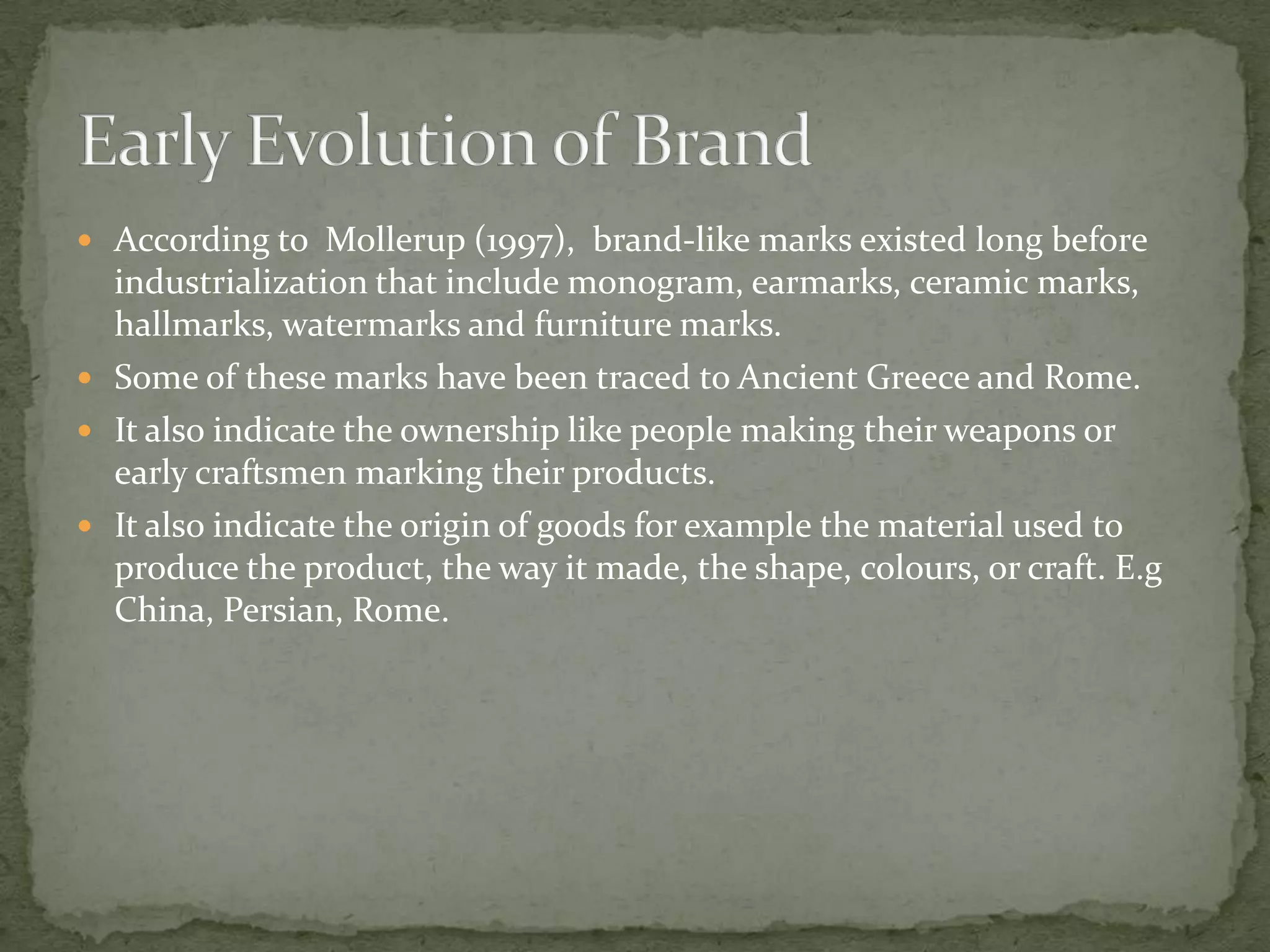 Business History: The Brand in History | PPTX