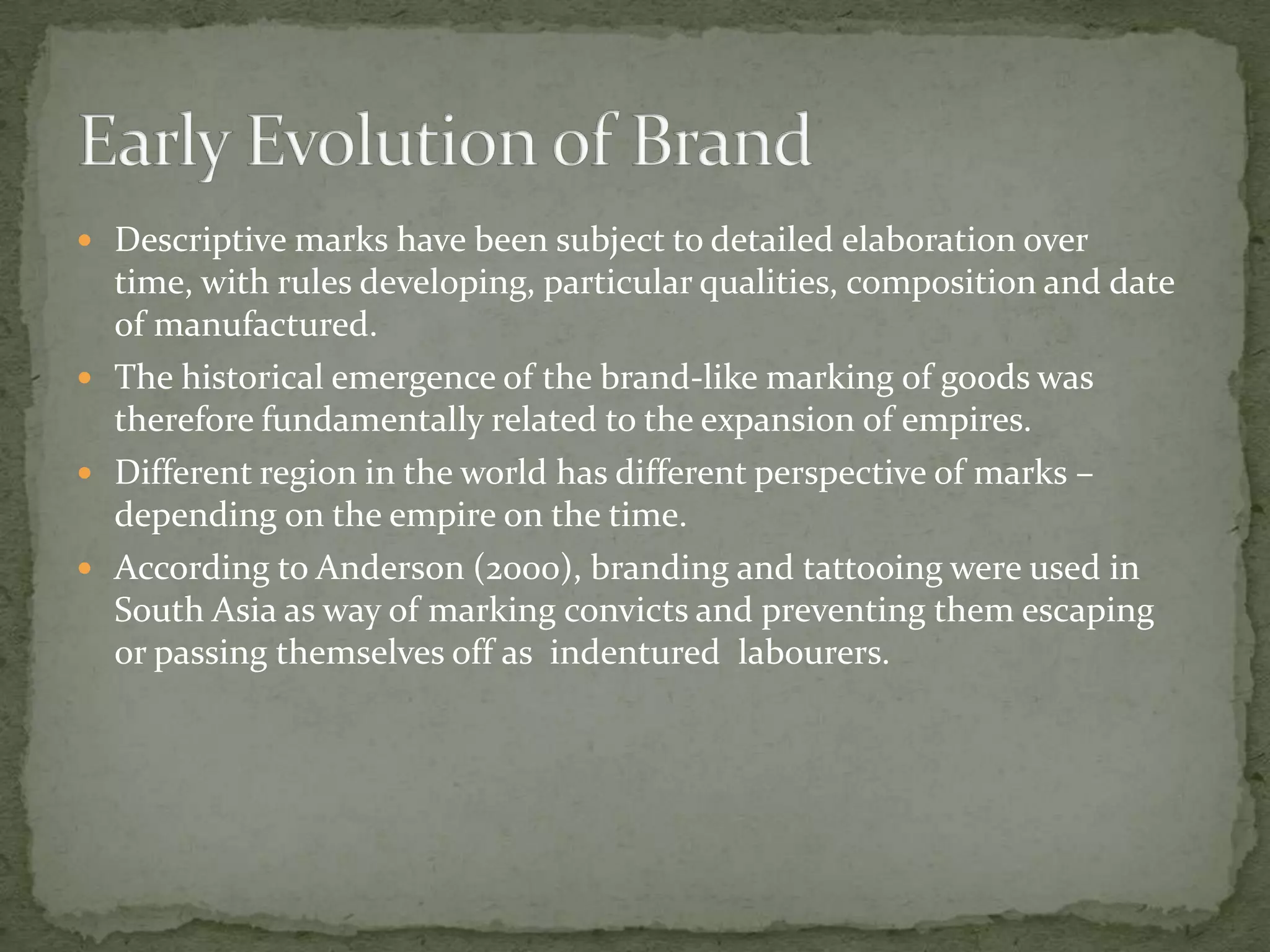 Business History: The Brand in History | PPTX