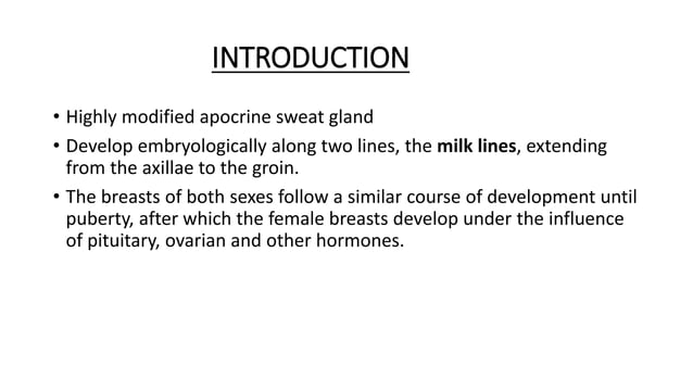 THE BREAST(MAMMERY GLAND].pptx | Pregnancy | Reproductive Health
