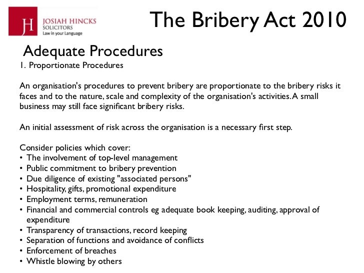 Guide to The Bribery Act 2010 by Josiah Hincks
